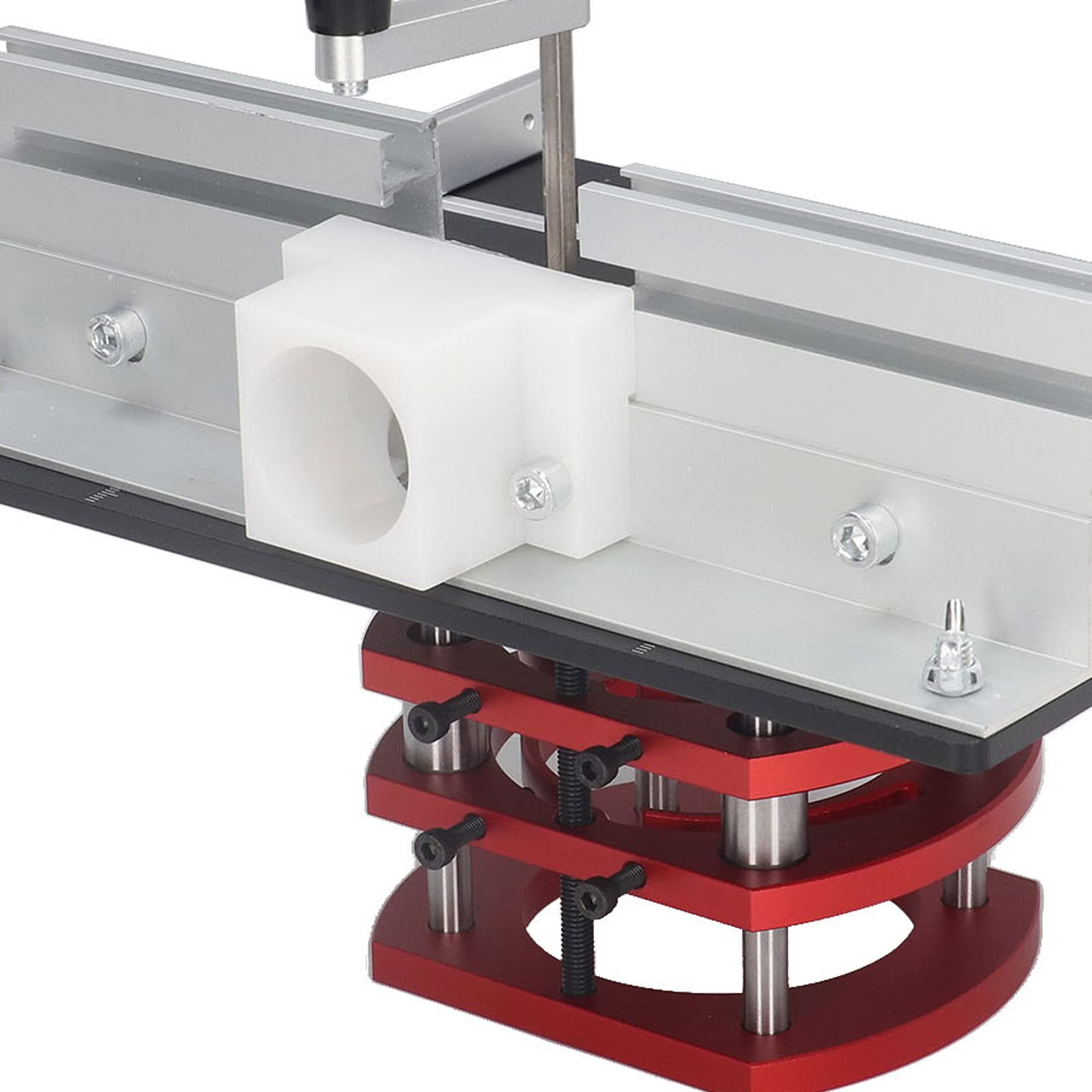 Router Lifting Base, Universal Router with Top Plate Manual Lifting Woodworking Slotting Trimming, Syringe Handpiece and Curing Light Sleeves (Black)
