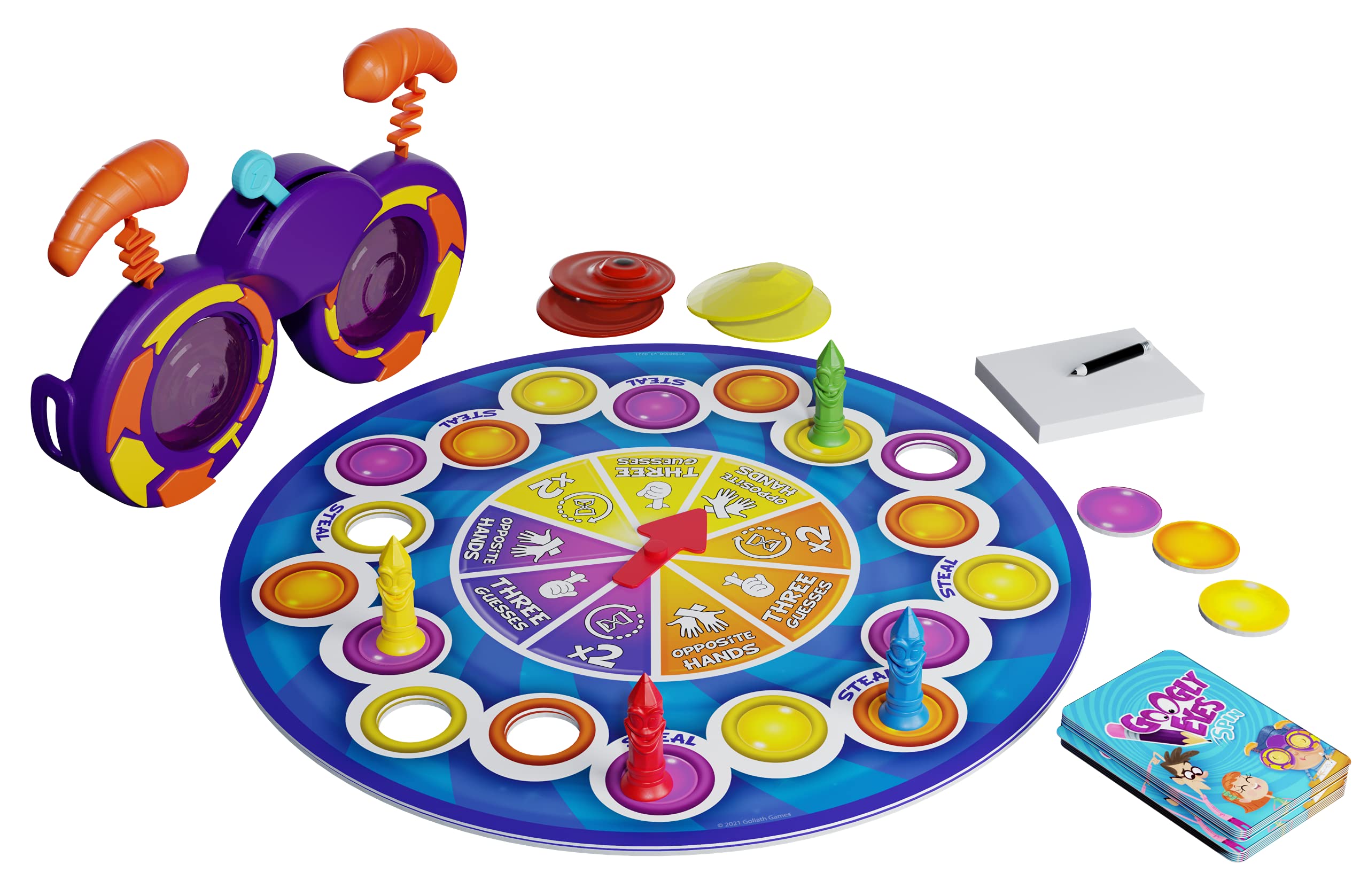Googly Eyes Spin - The Classic Googly Eyes Family Drawing Game with Crazy, Vision-Altering Spinning Glasses by Goliath, Multi Color