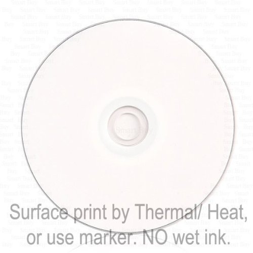Smartbuy 400-disc 700mb/80min 52x CD-R White Thermal Hub Printable Blank Media Disc + Black Permanent Marker