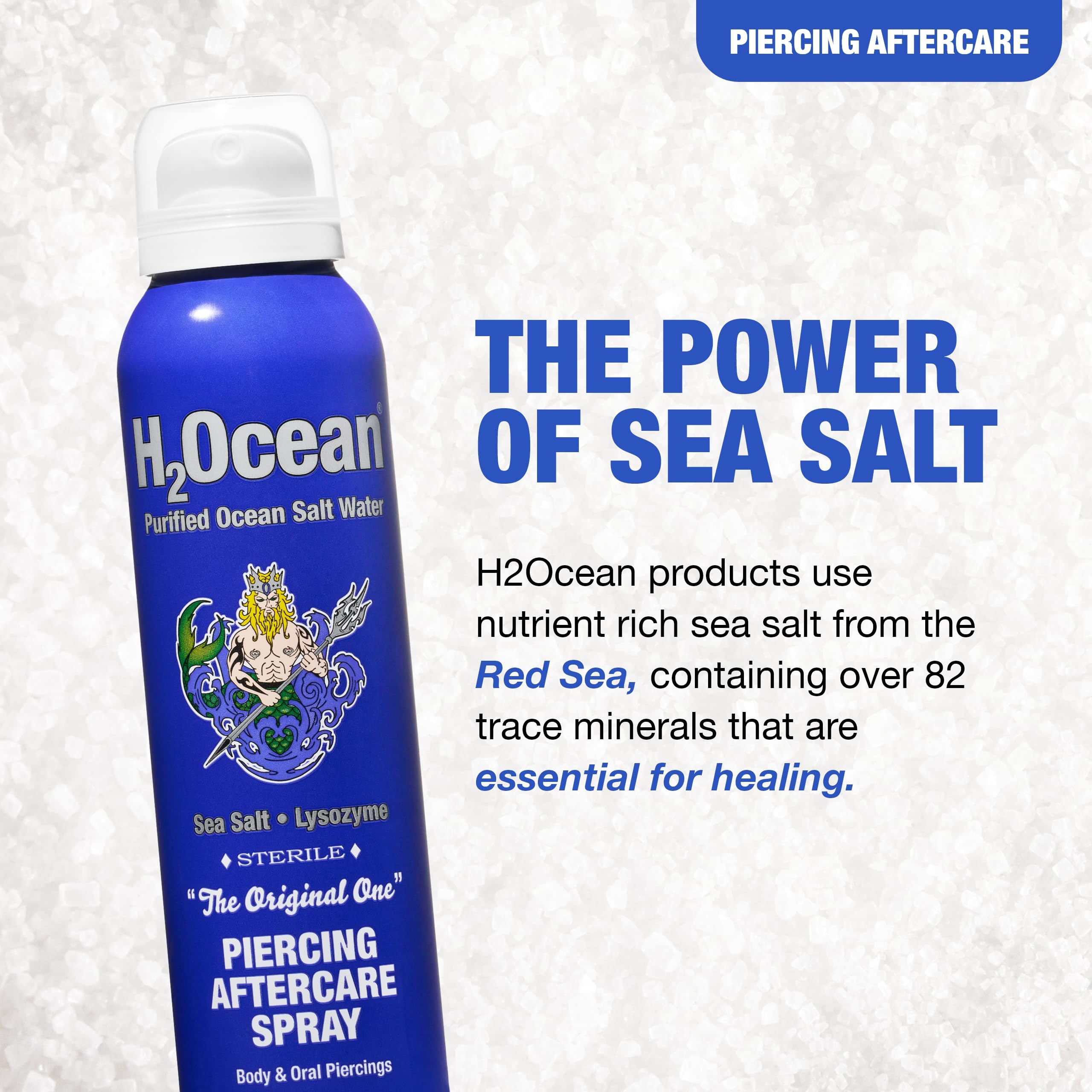 H2Ocean Patented Piercing Aftercare Spray Sea Salt Saline 4oz