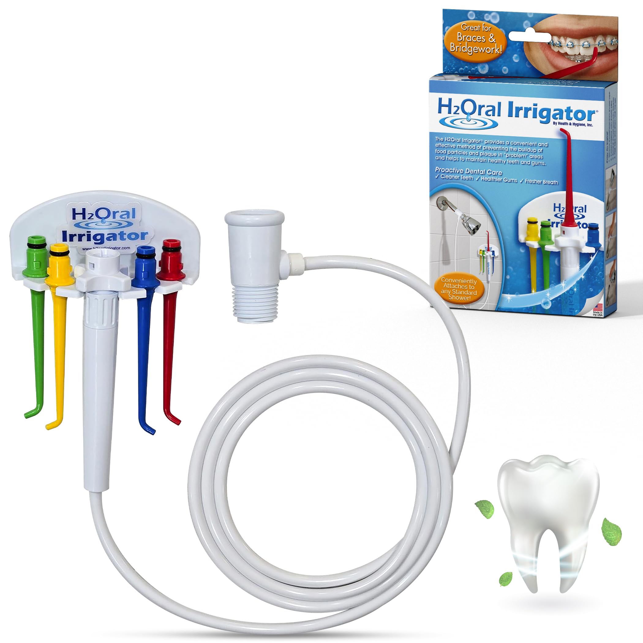H2Oral Irrigator Dental Care System | Advanced Shower Water Flosser for Healthy Gums and Teeth | Experience Superior Dental Hygiene at Home | Made in U.S.A.