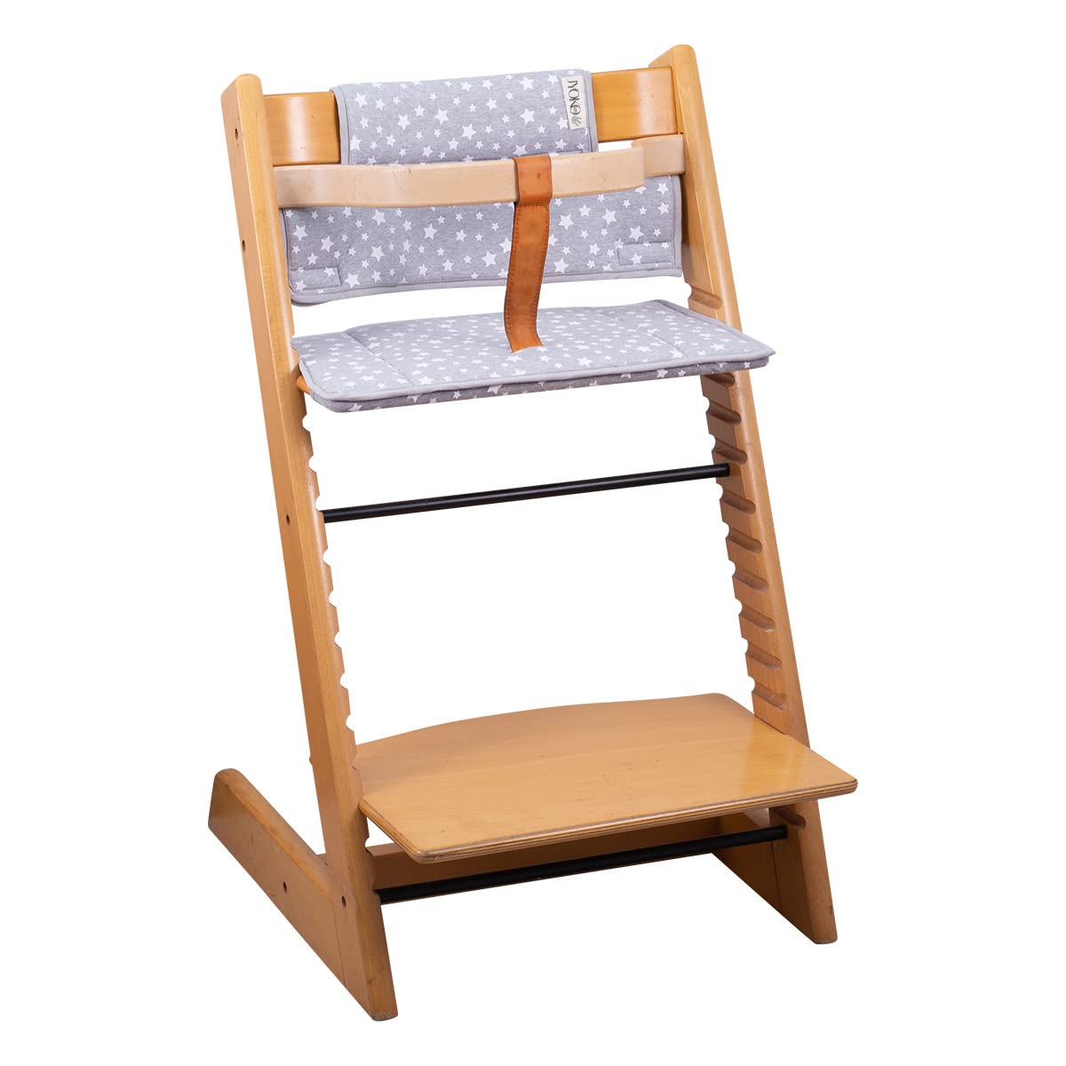 JYOKO Kids Cushion Made Cotton 100% Compatible with Stokke Tripp Trapp high Chair (White Star)