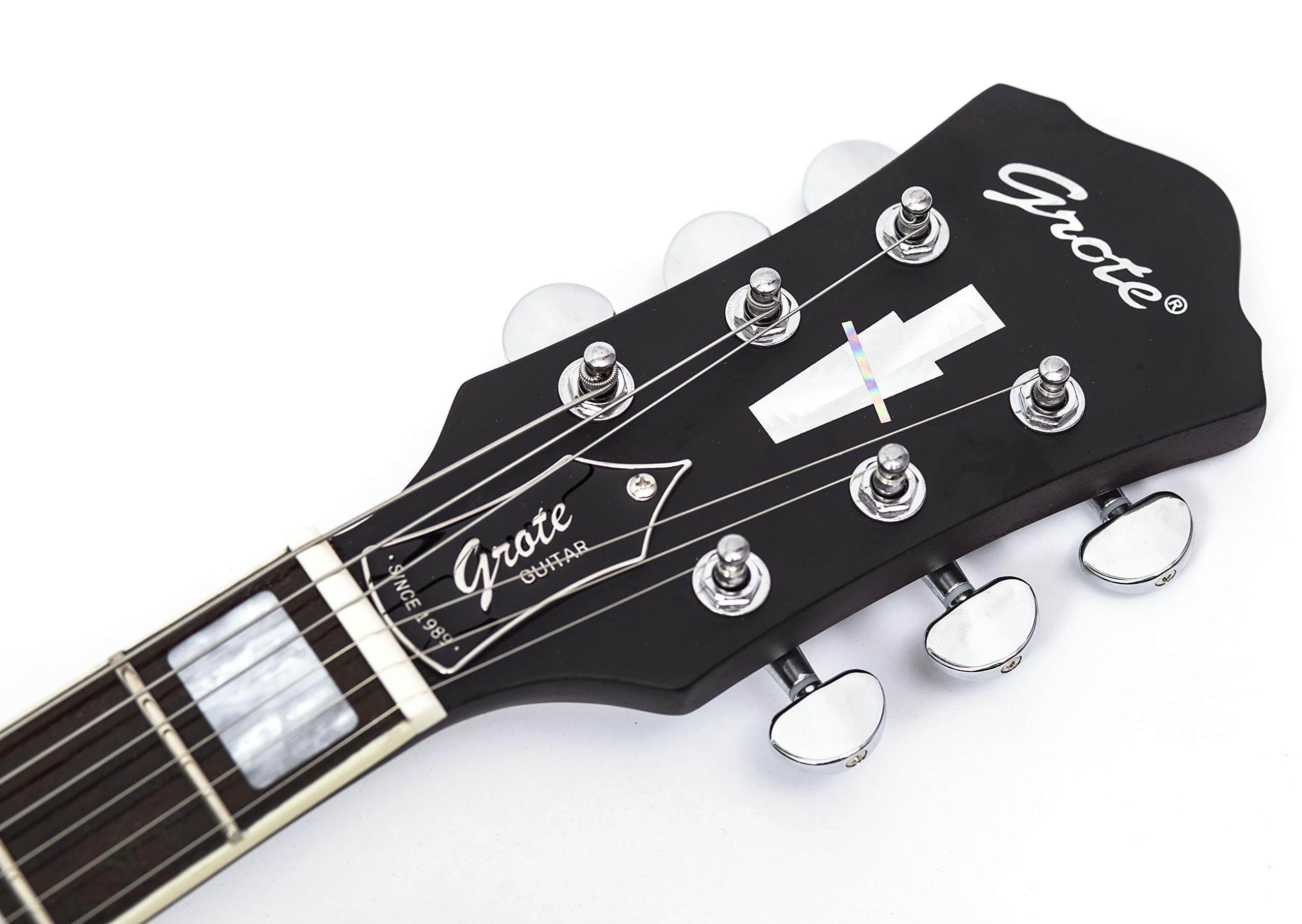 Grote Full Scale Left-Handed Electric Guitar Semi-Hollow Body Guitar Stainless Steel Frets (Vintage Sunburst)