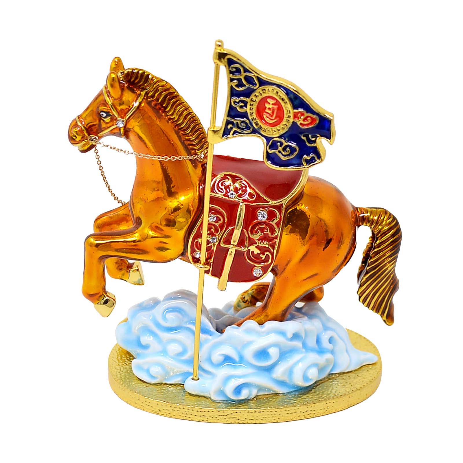 fengshuisale 2022 Sky Horse with Flag of Success Desk Ornaments Decoration for Home Office W4938