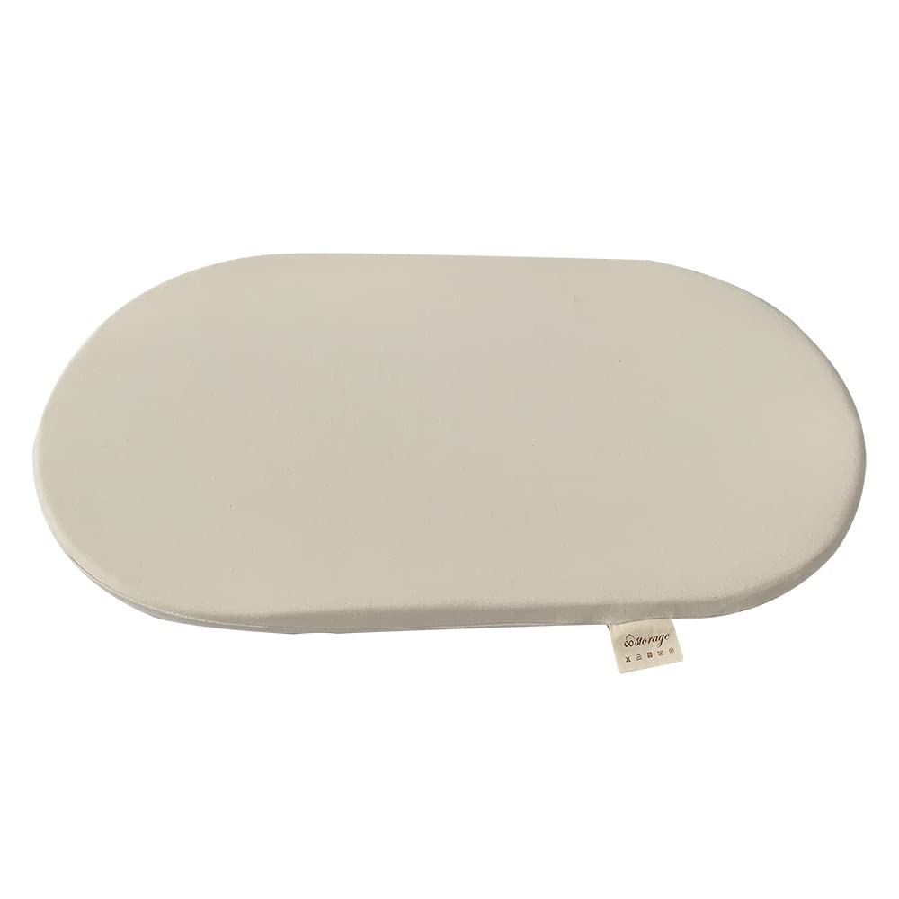 Co Storage Oval Foam Bassinet Mattress Pad with Removable Natural Organic Cotton Cover