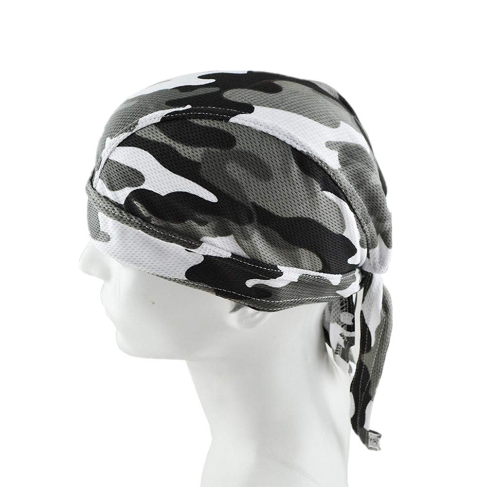 GUIFIER 4 Pack Do Rag/Dew Rag Doo Rags Sweat Wicking Skull Cap Beanie Priate Hat Motorcycle Cycling Caps Head Wrap Durags for Men Women - Camo