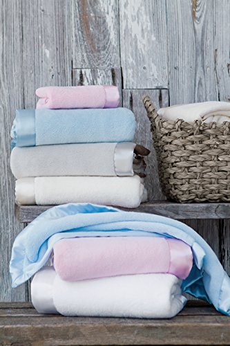 Elegant Baby Ultra Plush security Blankie, Satin Border and Back Blankie Pastel Pink, 20" x 20"