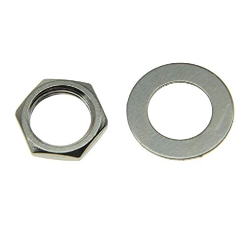 KAISH 20pcs USA thead Guitar Input Output Jack Socket Nut and Washer Guitar Jack Nuts for Switchcraft Sockets Nickel