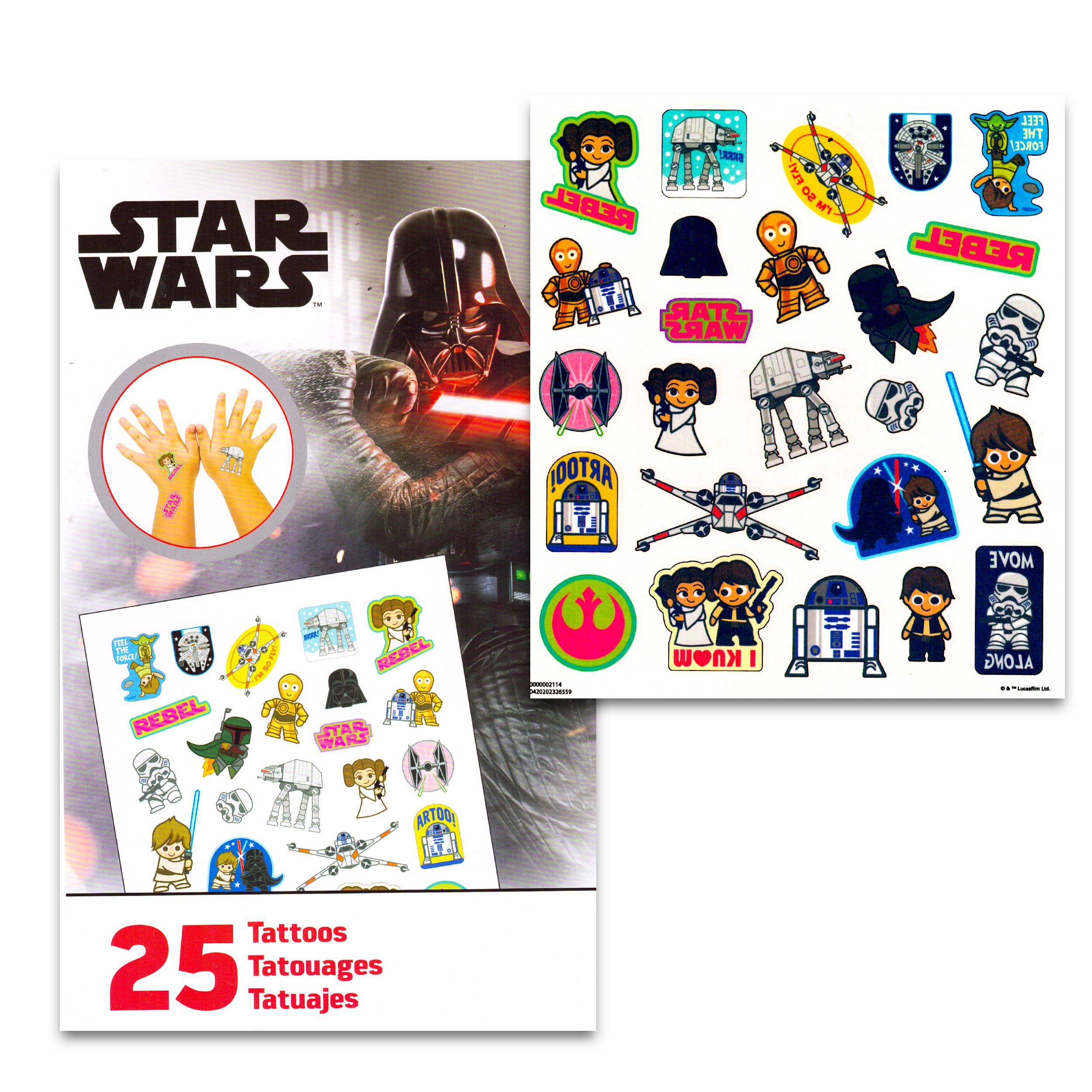 Star Wars Stickers & Tattoos Party Favor Pack (275 Stickers & 25 Temporary Tattoos)