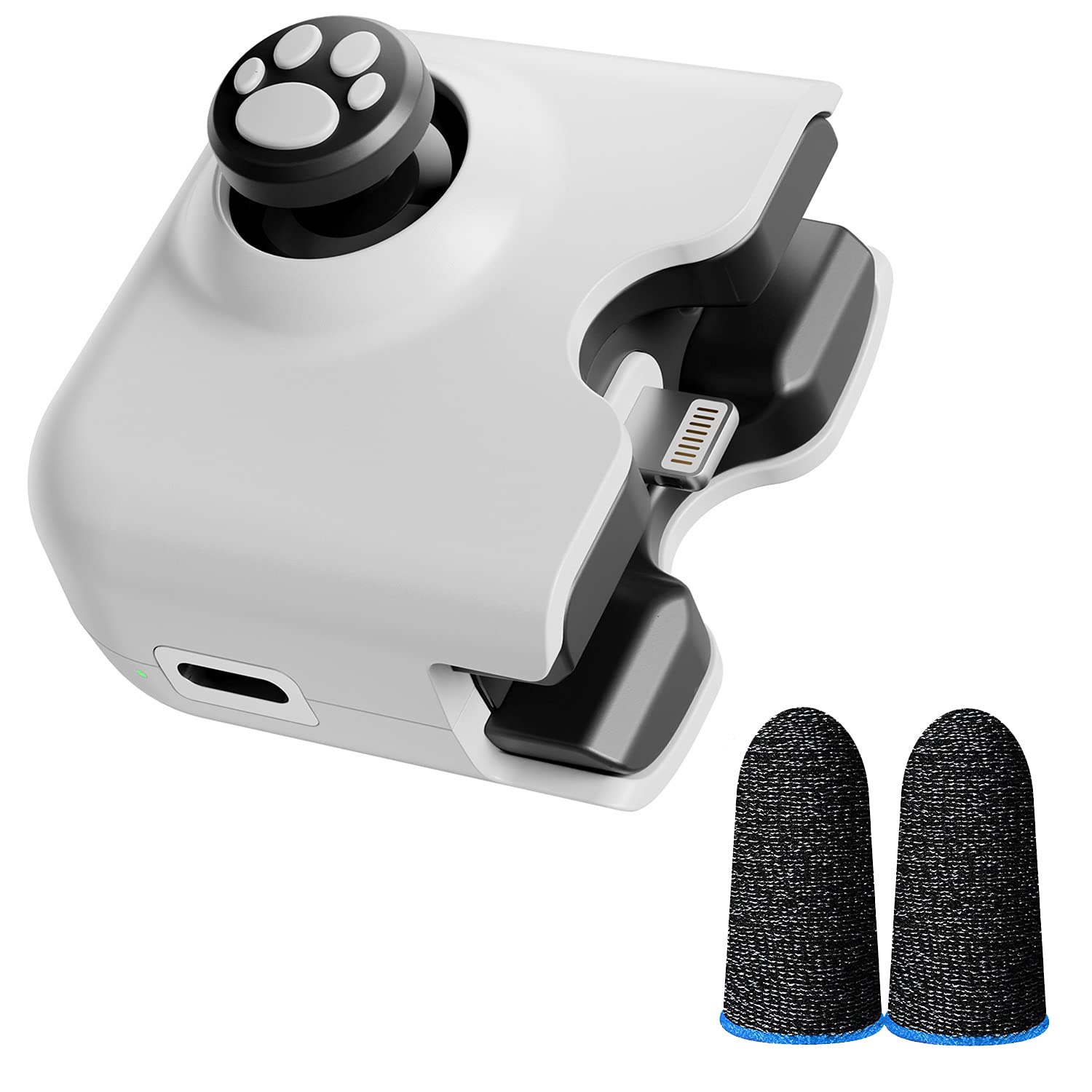 IFYOO YAO L1 Pro Mobile Game Controller Joystick for iPhone (iOS 13.4 or Later), Gaming Gamepad for PUBGG Mobile, Call of Duty Mobile(CODM), Wild Rift, Genshin Impact, with 2 pcs Finger Sleeve - White