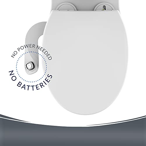 Bio Bidet by Bemis TruComfort Toilet Seat with Perfect Fit, Fresh Water Spray, Non-Electric, Easy to Install Bidet, ELONGATED, Blue Inserts