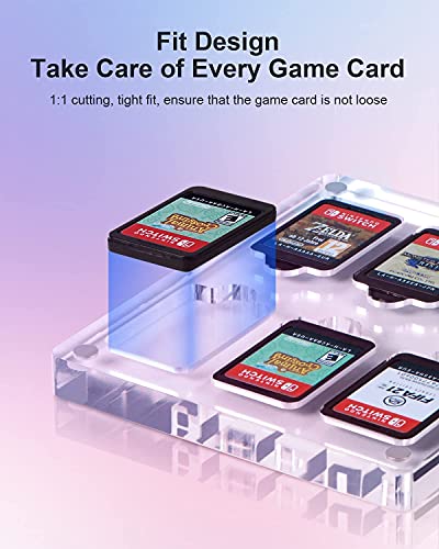 Hagibis Game Card Case for Nintendo Switch, 6 Cartridge Slots Holder Protective Shockproof Display Cabinet, Transparent Acrylic Game Storage Box for Switch NS NX (6 Slots)