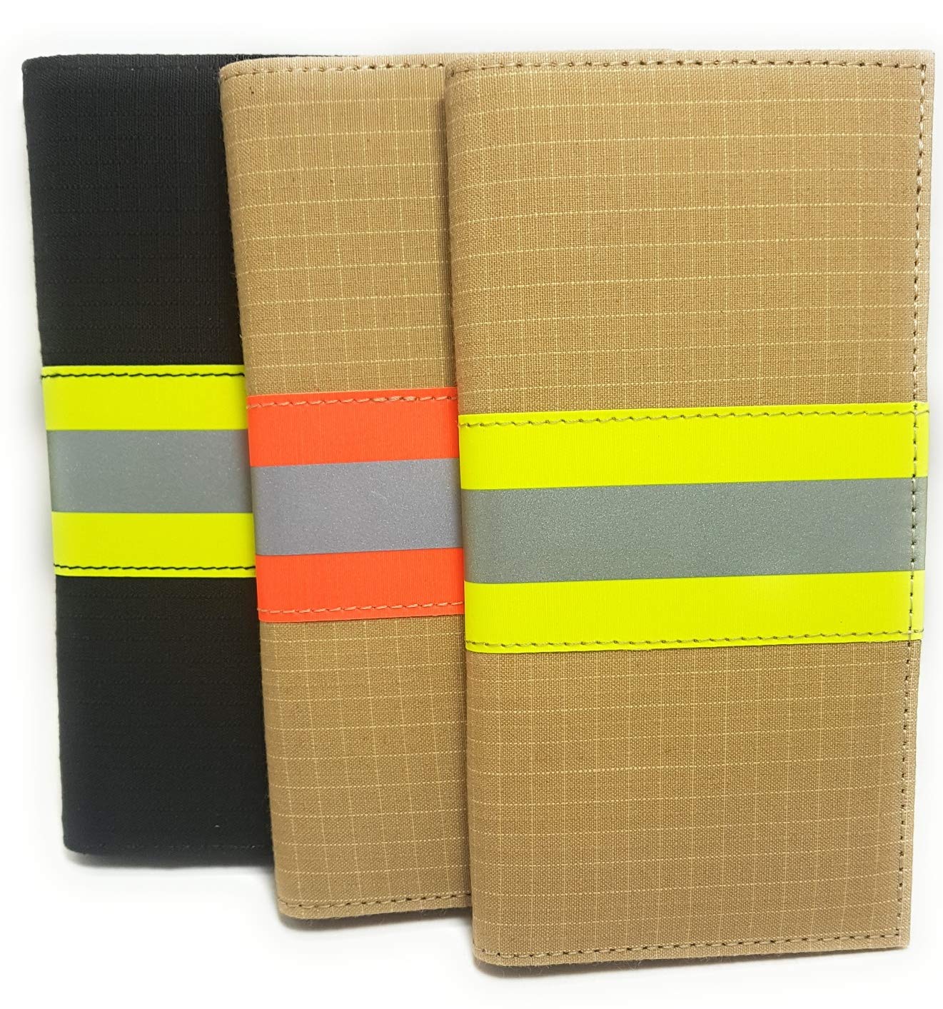Firefighter Wallet Original Reflective Turnout Bunker Fabric Gear Women Gift (Beige & Yellow)