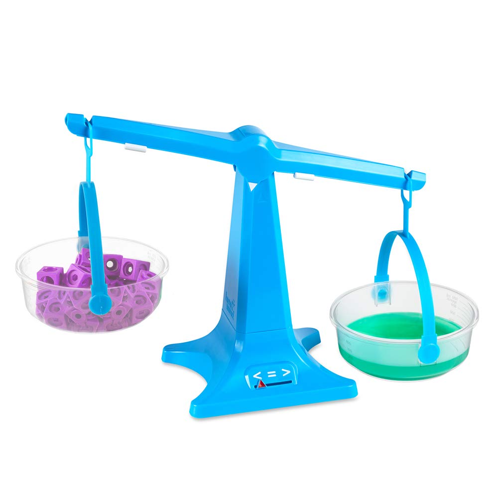 hand2mind Nestable Pan Balance, Pan Balance Scale for Classroom, Math Balance Scale for Kids, School Weight Scale, Balancing Scale Toy, Preschool Science Center Materials (Set of 4)