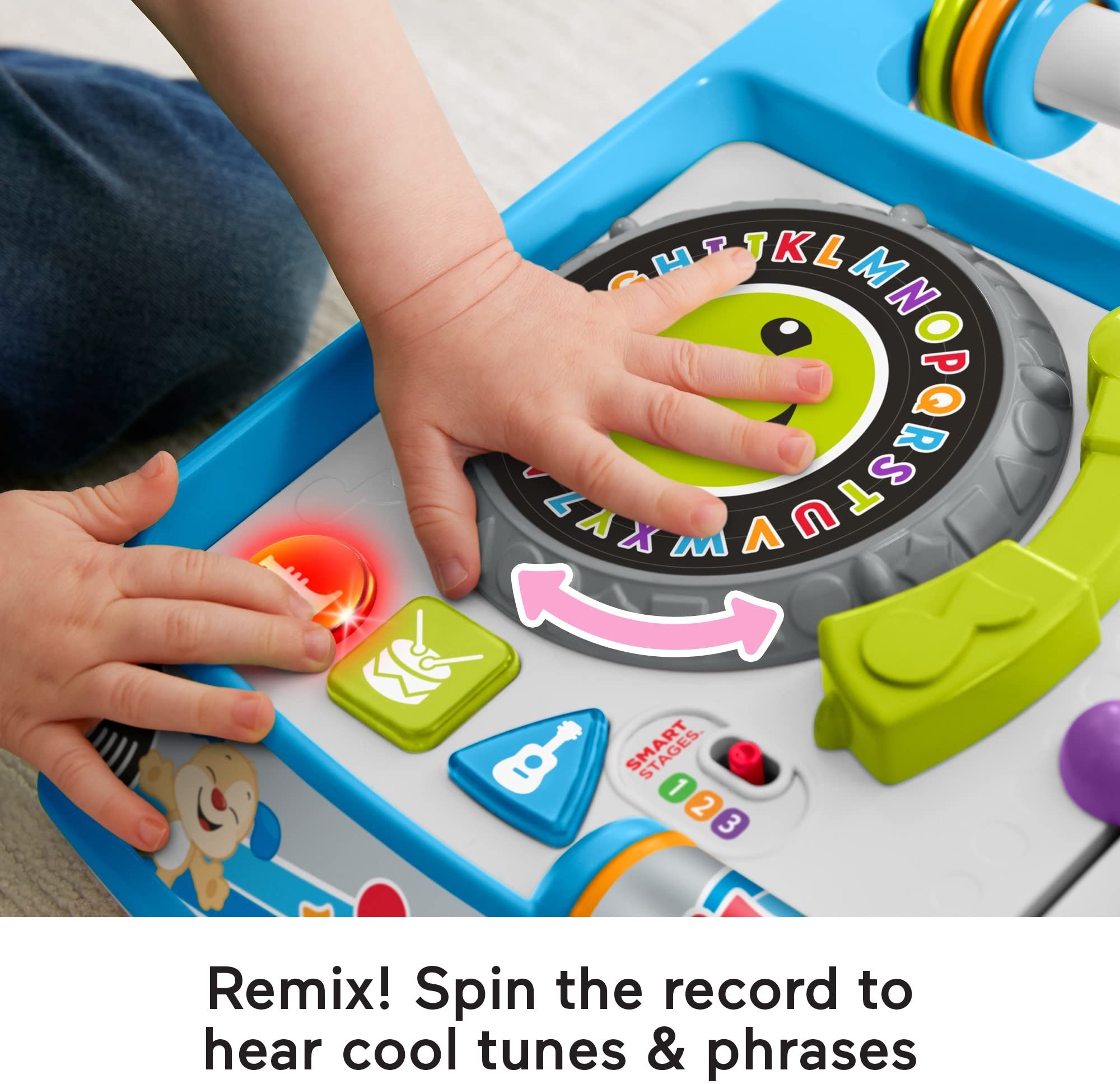 Fisher-Price Laugh & Learn Remix Record Player, Musical Toy with Learning Content for Infants and Toddlers Ages 6 to 36 Months