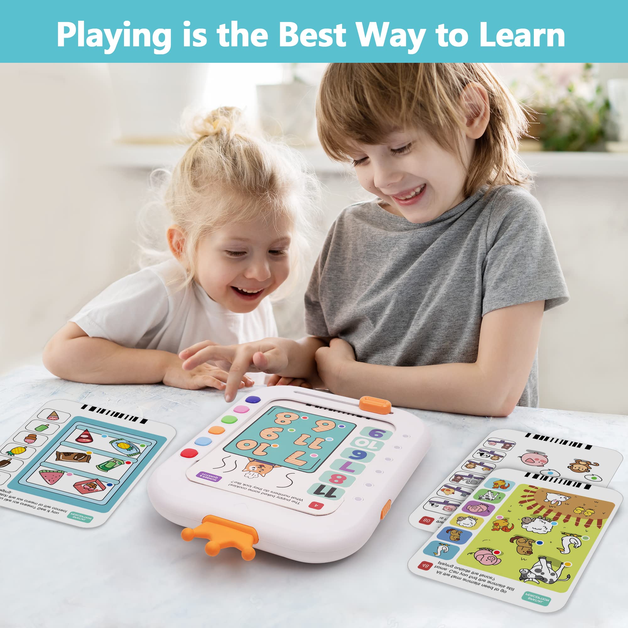 iPlay, iLearn Kids Electronic Interactive Learning Educational Toy, Preschool Learning for Kindergarten Homeschool Classroom Elementary School, Logic Thinking Cards for 4 5 6 7 8 Year Old Boys Girls