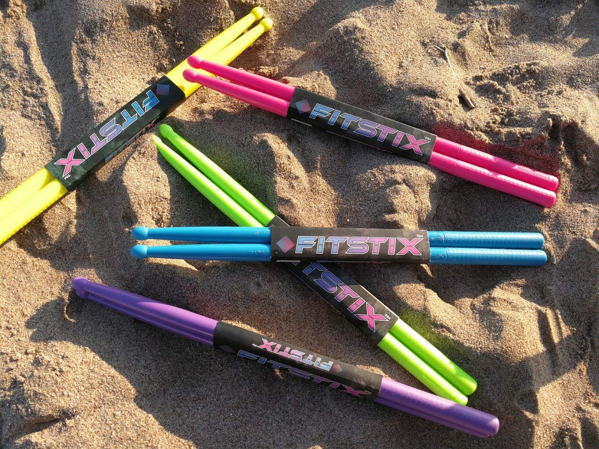 FITSTIX™ Drumsticks for Fitness & Aerobic Workout Classes, High Quality Drum Sticks, Strong and Light Weight design make a fun addition to any exercise routine or class. (PURPLE without PowerGrip)