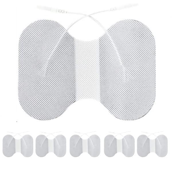 Syrtenty TENS Unit Replacement Pads - Pack of 6 Butterfly Shaped Electrode Squares for Muscle Stimulation & Therapy