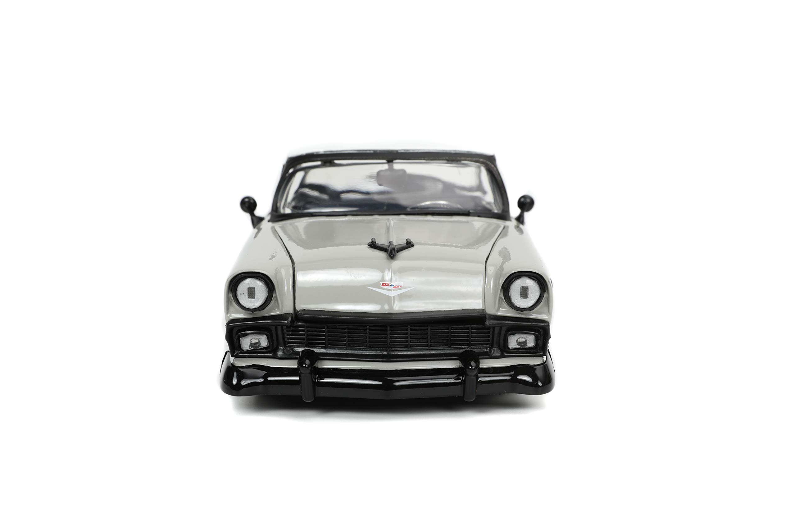 Jada Toys Bigtime Muscle 1:24 1956 Chevy Bel Air Die-cast Grey White, Toys for Kids and Adults