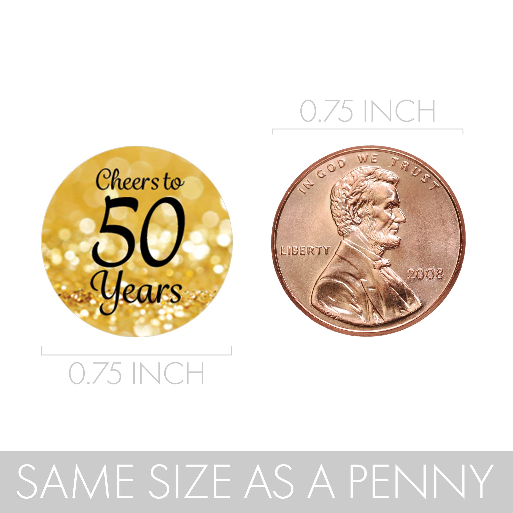 Black and Gold 50th Birthday Party Favor Chocolate Kisses Candy Stickers - 180 Labels