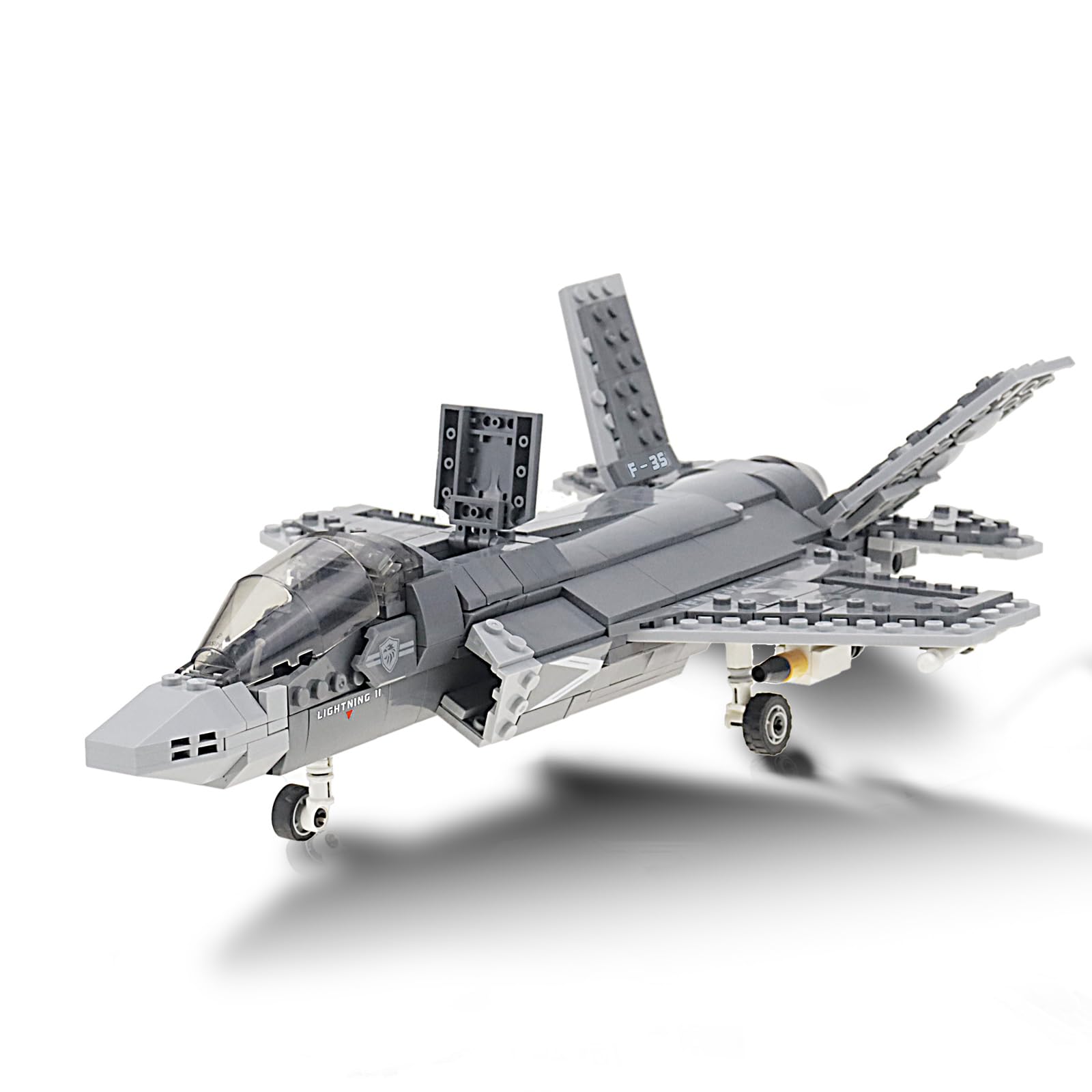 MEOA 646 Pcs F-35B Lightning II Plane Building Toys WW2 Fighter Jet F35 Model Kits Military Airplane Building Blocks Set Bricks Toy Gifts for Kids and Adults
