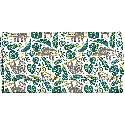 Jeiento Cute Sloth Clutch Wallet for Women Girl Trifold Wallets Clutch Purse Card Holder Case Coin Money Bag