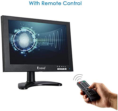 Eyoyo 10 Inch IPS Hdmi Monitor TFT LCD Display 1280x800 Resolution Portable Small HD Monitor with HDMI BNC VGA AV USB Input and Built-in Speaker for Video Display Screen DVD PC Laptop
