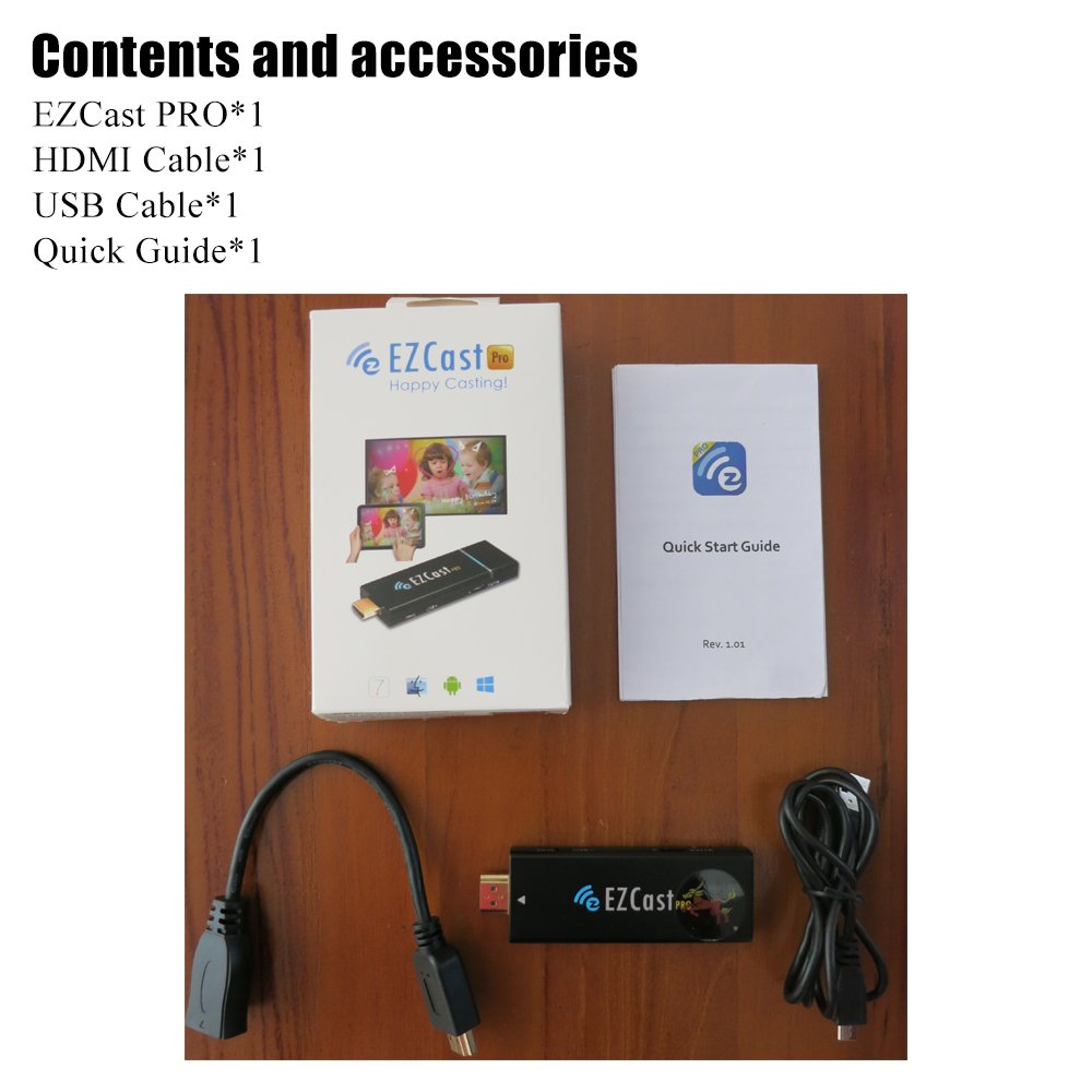 EZCast PRO Dongle Wireless Presentation Smart TV Stick High Speed MIMO 2T2R WiFi HDMI, Supports 4 to 1 Split Screens
