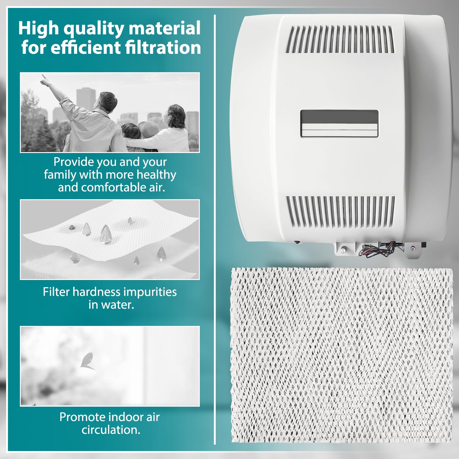 HASMX 1-Pack Replacement Humidifier Filter Pad for Honeywell HE250, HE250A, HE-250, HE-250A Humidifiers, 10" x 13" x 1-5/8" Humidifier Water Pad Filter Replaces Part Numbers: RP3162, A35W