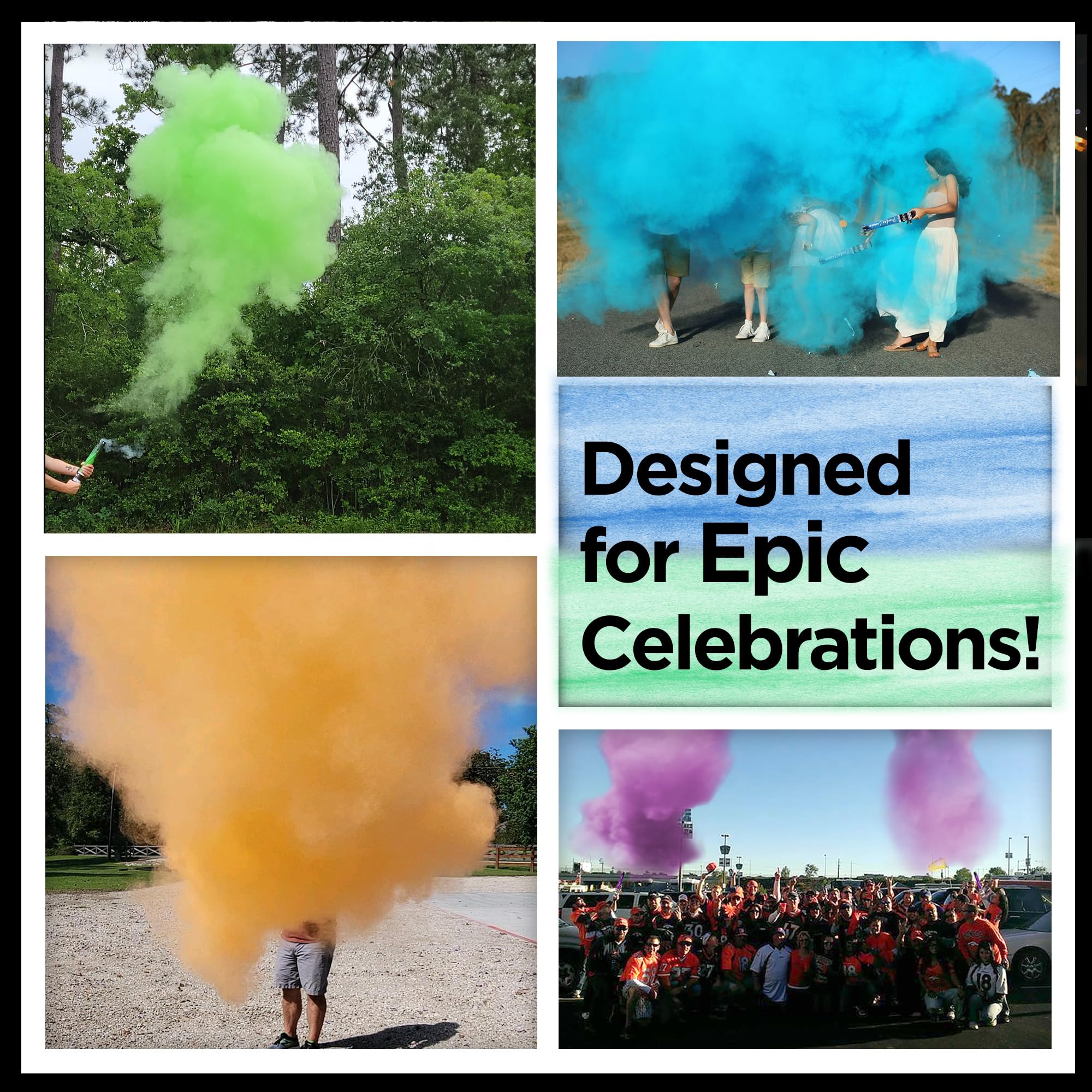 Blaise Pyro & Party Powder Poppers - Colorful Cannons for Birthdays, Weddings, Anniversaries, & More – Designed to Break Down Naturally, Easy to Use for Photoshoot & Celebrations - 16", 4 Pack, Purple