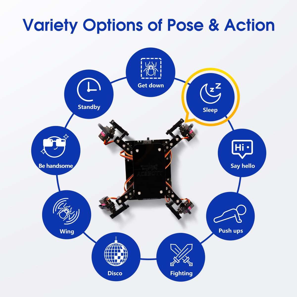 ACEBOTT STEM Robotics Science Kits for Kids, DIY Robotics Stem Toys, ESP8266 Spider Robot Building Kit, STEM Robotics Project Compatible with Arduino for Girls,Boys,Teens,Adults (QD020)