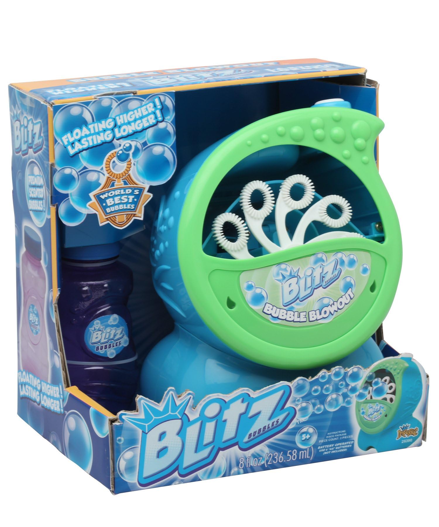 Blitz Kids Bubble Machine w/Non Toxic Soap Solution (1 Bubble Toy) Portable Battery Powered Bubble Maker Toys. Automatic Bubble Blower. Super Fun Outdoor Preschool Games & Activity. 1570-1p