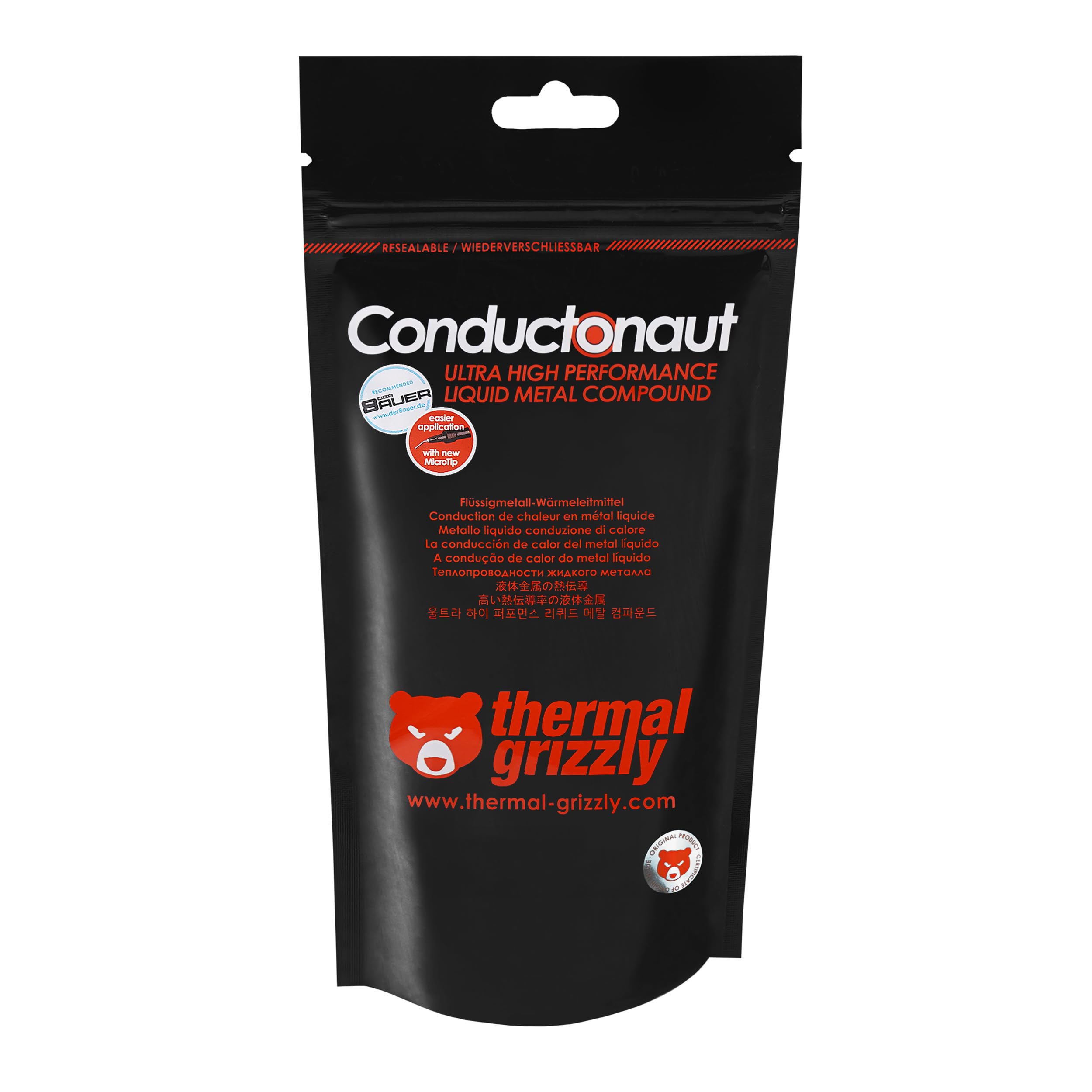 Thermal Grizzly Conductonaut - Aluminum, Thermal Paste Based on Liquid Metal - Not Suitable for Large Cooling Systems - Liquid Metal Thermal Paste for Cooling The CPU, GPU (1 Gram)