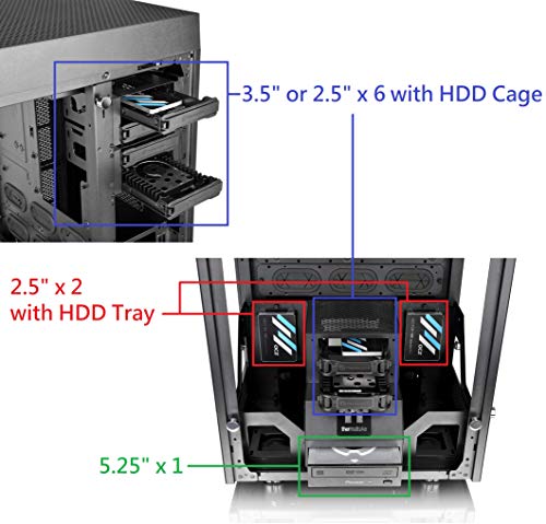 Thermaltake Tower 900 Black Edition Tempered Glass Fully Modular E-ATX Vertical Super Tower Computer Chassis CA-1H1-00F1WN-00