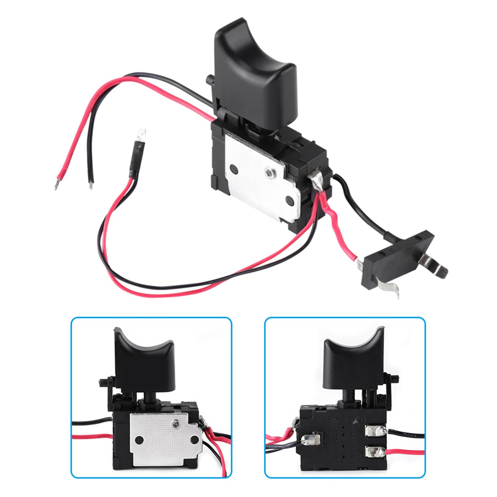 Cordless Drill Trigger Switch, 7.2 V-24 V Lithium Battery Drill Speed Control Drill Switch Replacement with Small Light for Electric Hand Drill