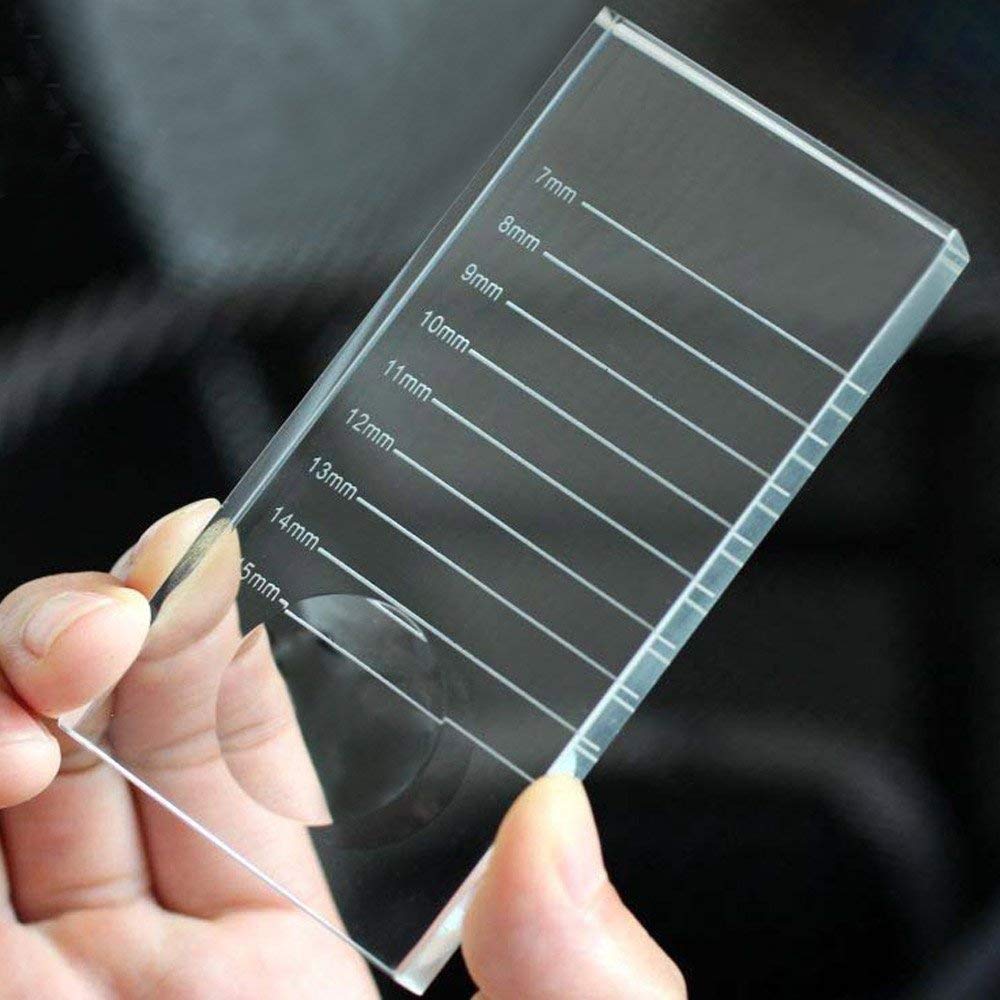 G2PLUS Glass False Lash Holder, 4'' x 2'' x 0.4''Lash Pallet for Lash Extensions, 2-in-1 Crystal False Lashes Adhesive Glue Pallet Holder for Eyelash Extensions