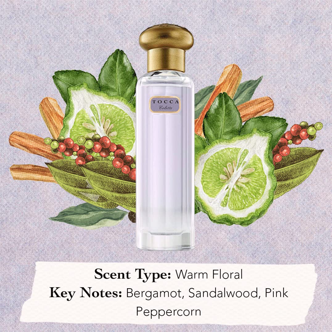 Tocca Women's Perfume, Colette Fragrance, 0.68 oz. (20 ml) - Warm Floral, Bergamot, Sandalwood, Pink Peppercorn