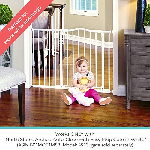 Toddleroo by North States 10.75” Extension for “Arched Auto Close with Easy Step Baby Gate”. Fits openings up to 63.38'' wide. Add up to 3 extensions. No tools required. (Adds 10.75" width, White)