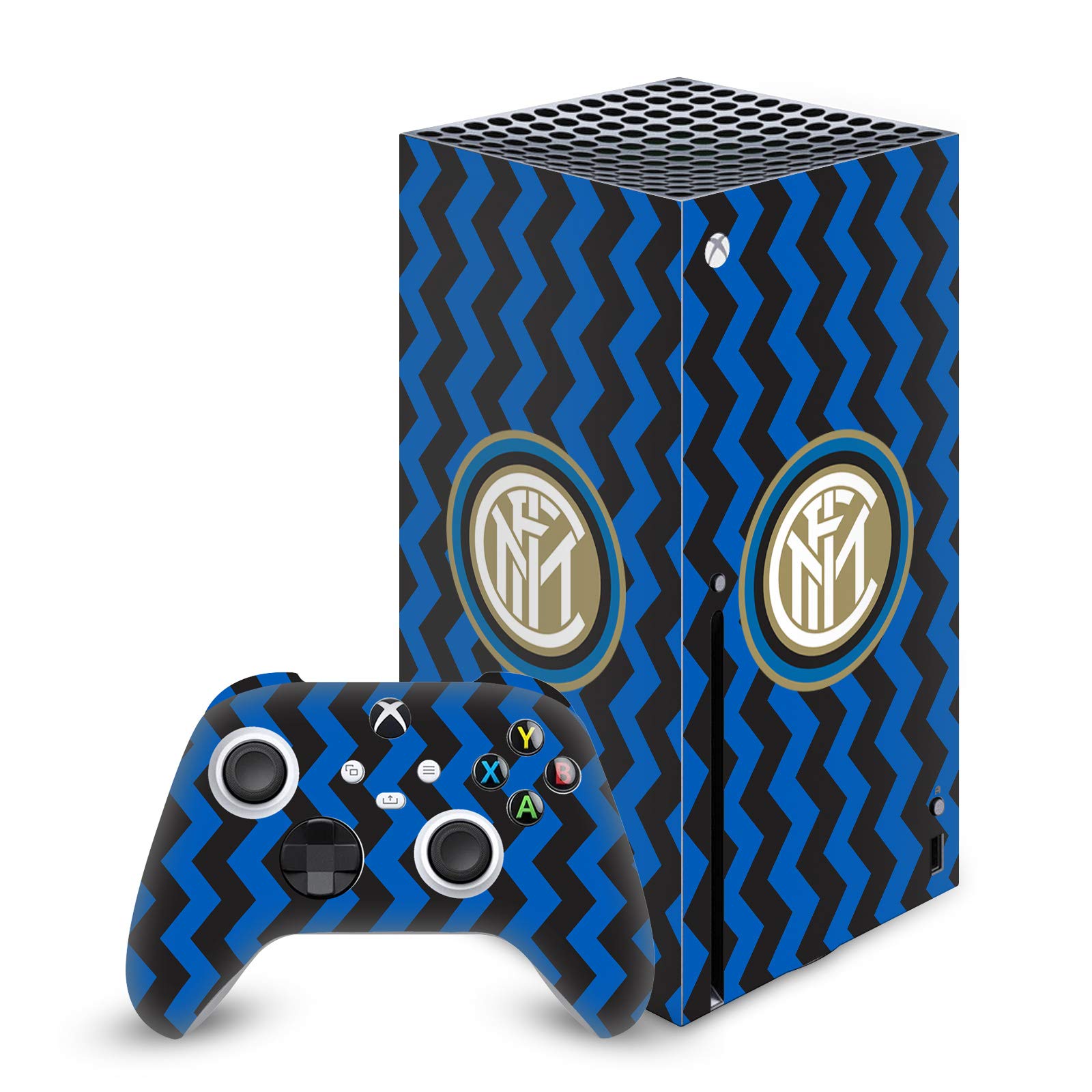 Head Case Designs Officially Licensed Inter Milan Home 2020/21 Crest Kit Vinyl Sticker Gaming Skin Decal Cover Compatible With Xbox Series X Console and Controller Bundle