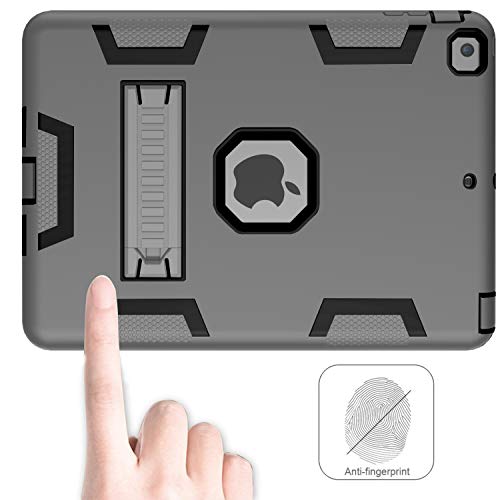 TOPSKY Case Compatible with iPad Air 1st Generation/A1474/A1475/A1476 9.7 inch, Shockproof Built in Kickstand Protective Cover Cases for iPad A1474/A1475/A1476,Grey Black