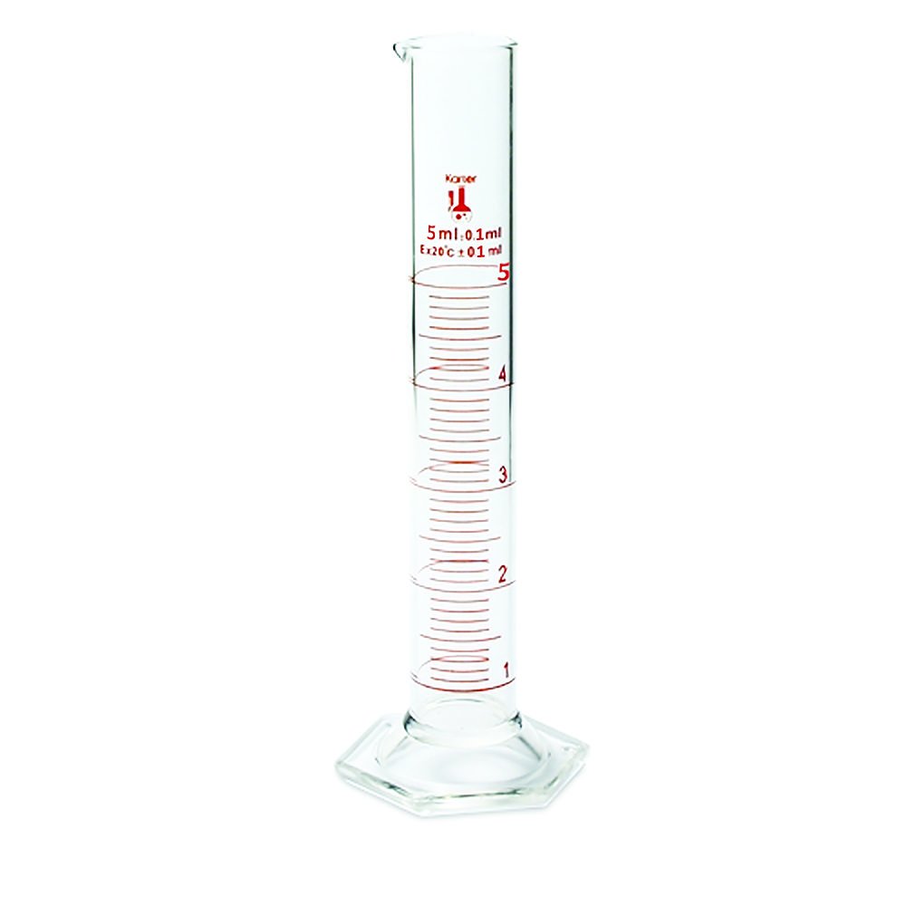 Glass Graduated Cylinder Set with Cleaning Brushes and Transfer Pipettes, Borosilicate Glass, 5 Sizes - 5,10,25,50, and 100ml, Karter Scientific 233G2