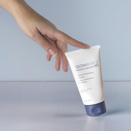 Glowbiotics Probiotic Revitalizing Cleanser: Gentle Hydrating Face Wash for Sensitive Skin | Removes Dirt, Oil & Makeup, Soothes Redness, with Peptides & Aloe Vera