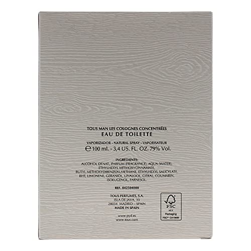 TOUS Man's Les Colognes Concenters, clear, 3/4 Ounce