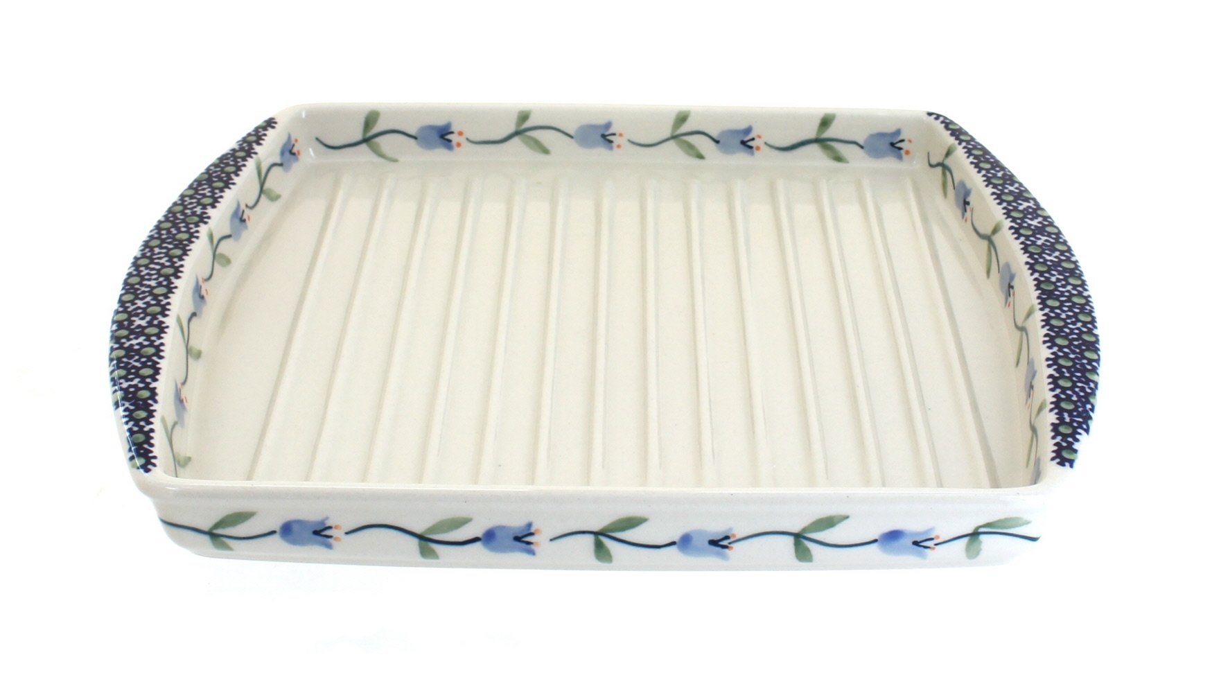 Blue Rose Polish Pottery Tulip Bacon Cooker