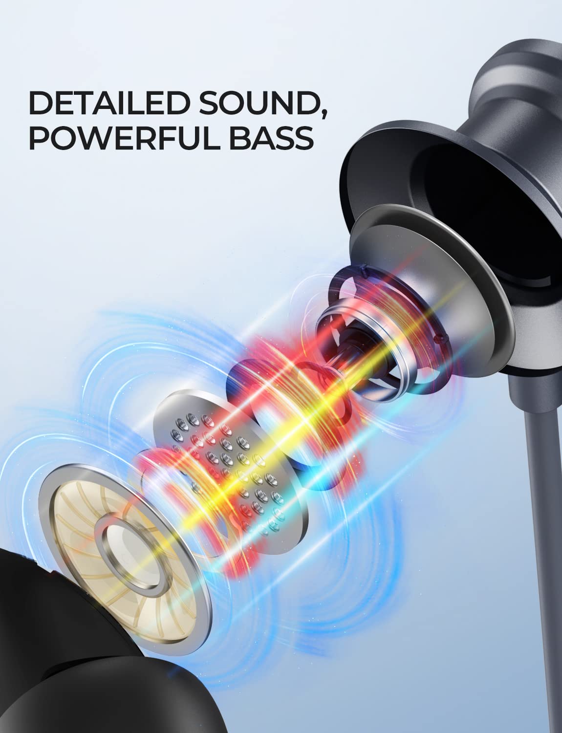 Bluetooth 5.2 Neckband Headphones Around the Neck Bluetooth Earphones with 35H Playtime, Noise Cancelling Wireless Neckband Earbuds USB-C Fast Charging/IPX8 Waterproof/Magnetic Design, for Sport