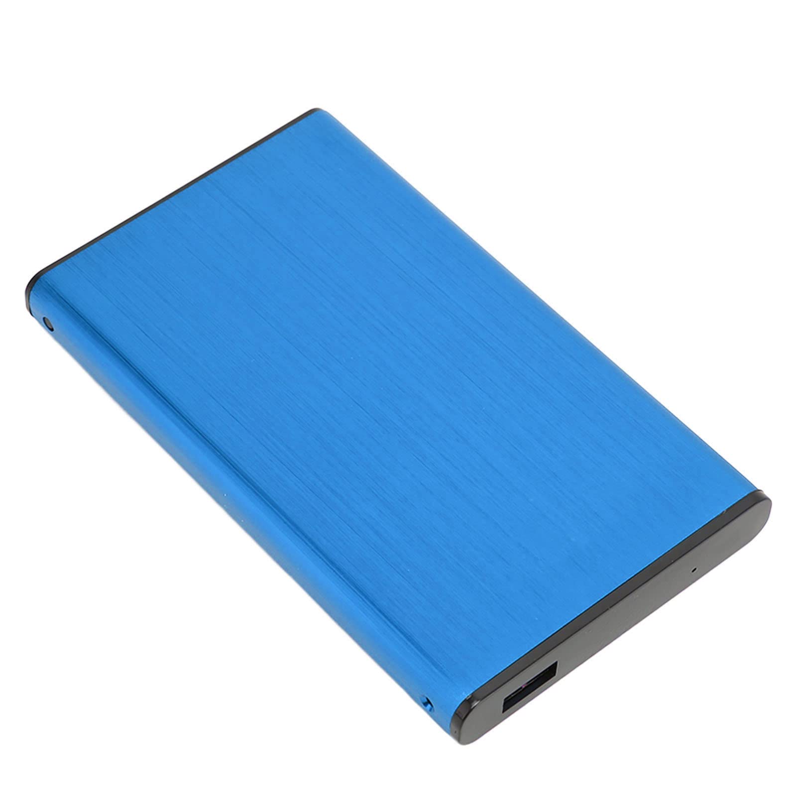 Acogedor USB 3.0 Portable Hard Drive Enclosure 2.5 Inch Aluminum Mobile Hard Drive Enclosure, with LED Status Indicator, Support 2TB Capacity, 6Gbps Transfer Rate (Blue)