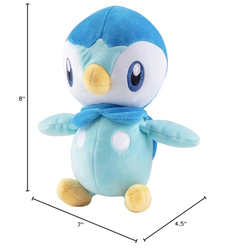 Pokemon 8" Piplup Plush - Diamond and Pearl Starter - Officially Licensed - Quality Soft Stuffed Animal Toy Figure - Gift for Kids, Girls, Boys - 2+