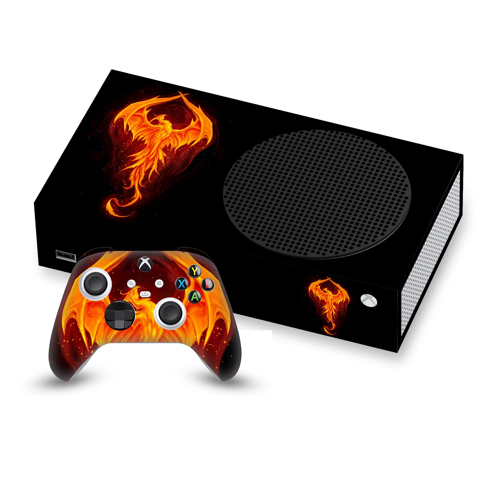 Head Case Designs Officially Licensed Christos Karapanos Dragon Phoenix Art Mix Vinyl Sticker Gaming Skin Decal Cover Compatible With Xbox Series S Console and Controller Bundle