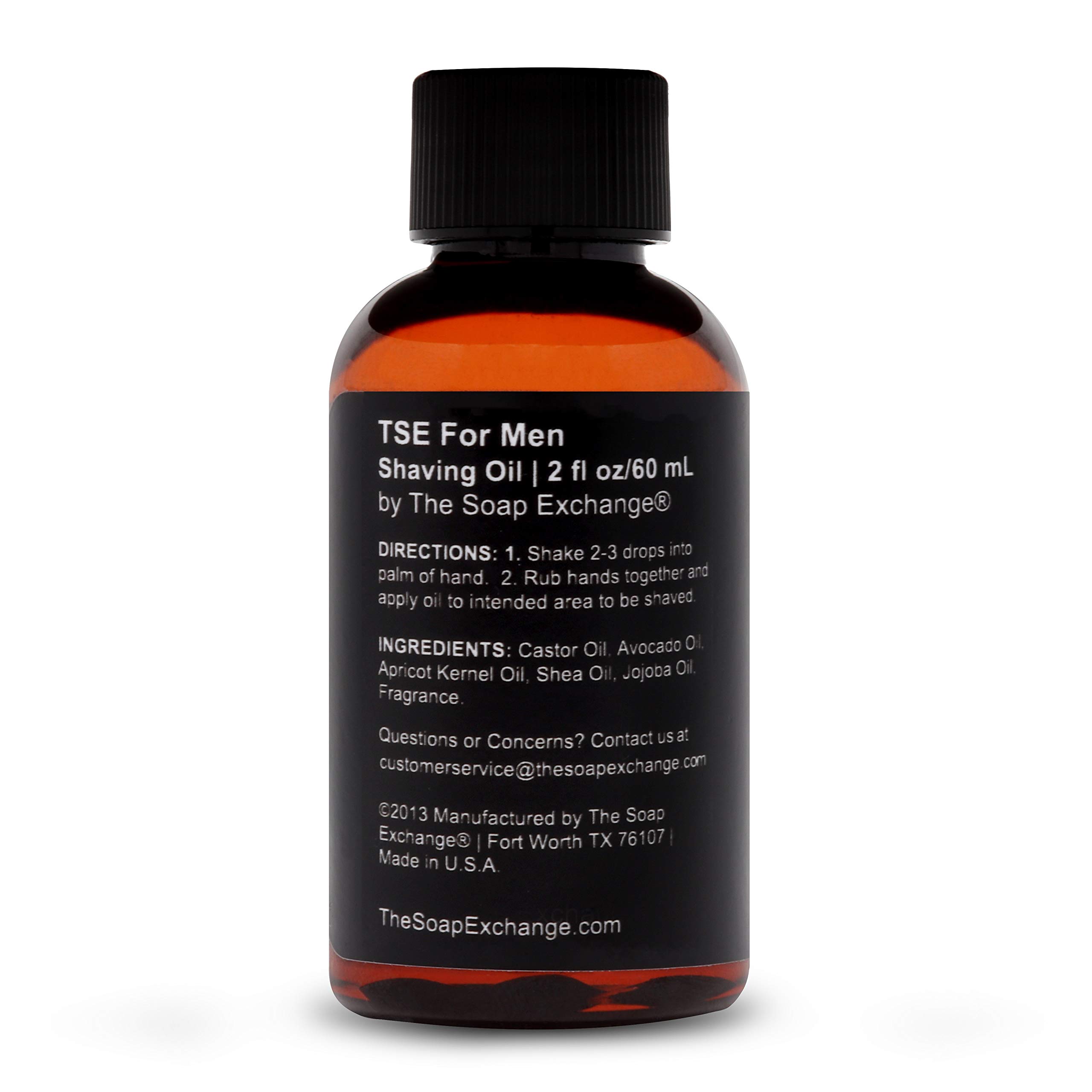 TSE for Men Pre-Shave Oil - Cool Mint Scent - Hand Crafted 2 fl oz / 60 ml Ultra Glide, Premium Lubricating, Natural Ingredients, For Face or Head, Made in the USA.