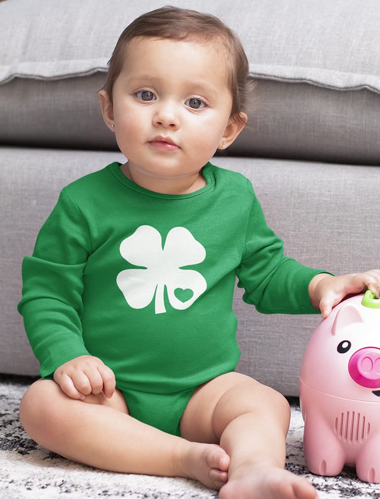 Tstars St Patrick's Day Baby Boy Girl Onesie Irish Shamrock Clover Long Sleeve Bodysuit 18M Green